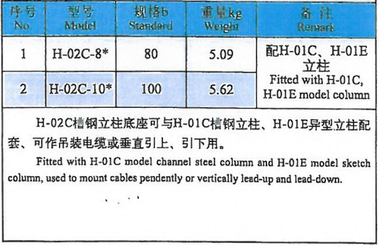 槽钢立柱底座XQJ-H-02C_电缆桥架系列-通用美联集团有限公司